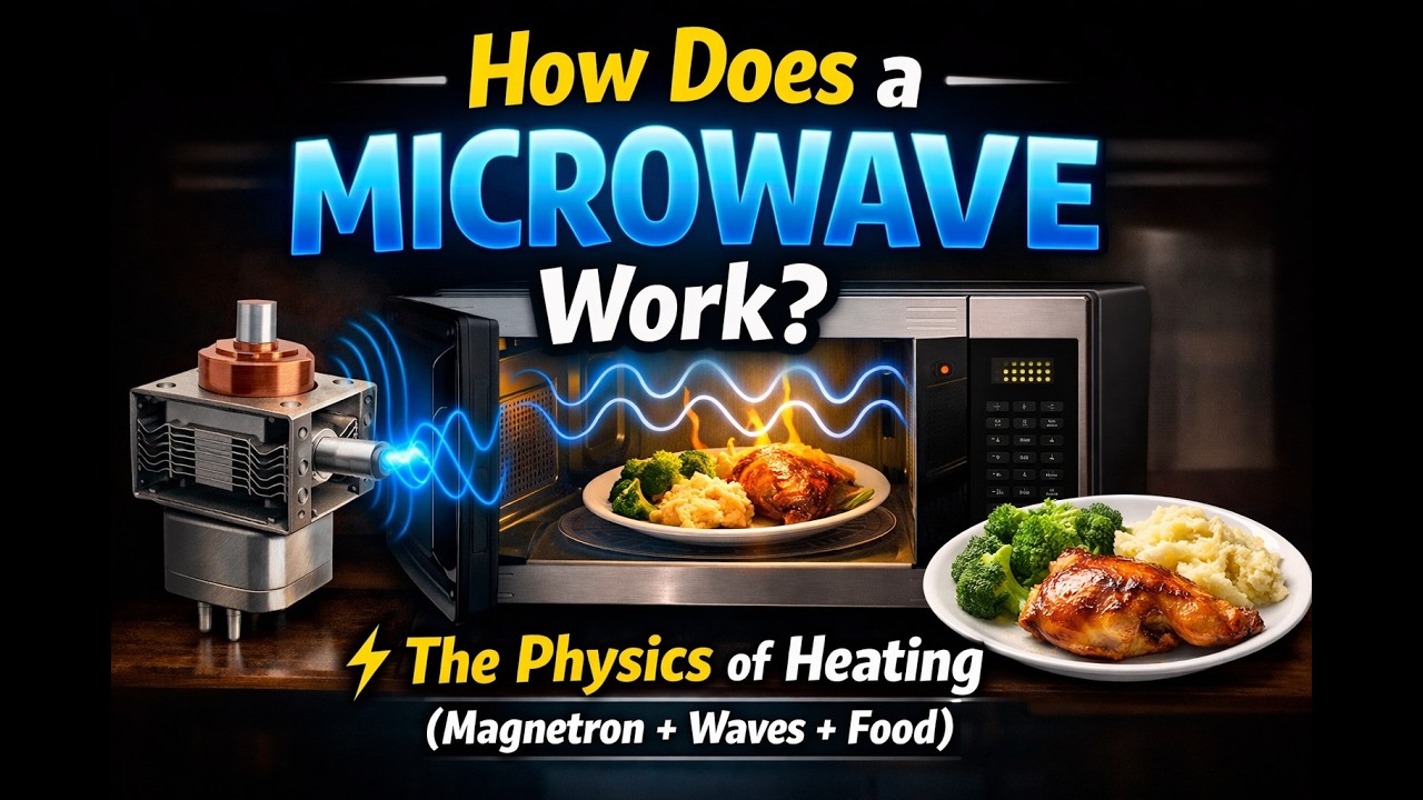 How does a microwave oven work? ⚡ Physics of heating (magnetron + waves ...