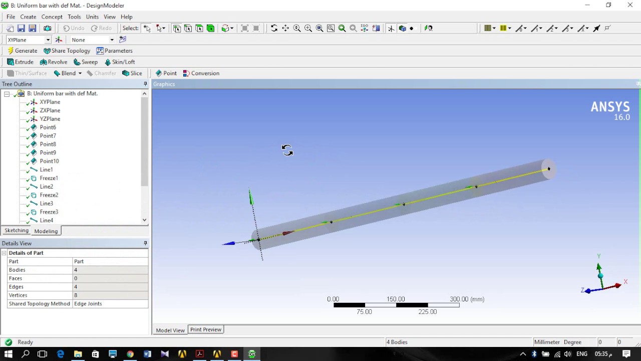 Static Structural Analysis of Bars using line Elements_1 _ ANSYS ...