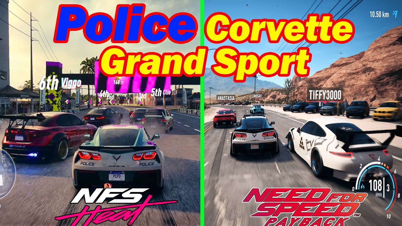 Corvette Grand Sport Police Cars in Racing NFS Heat and Payback - YouTube