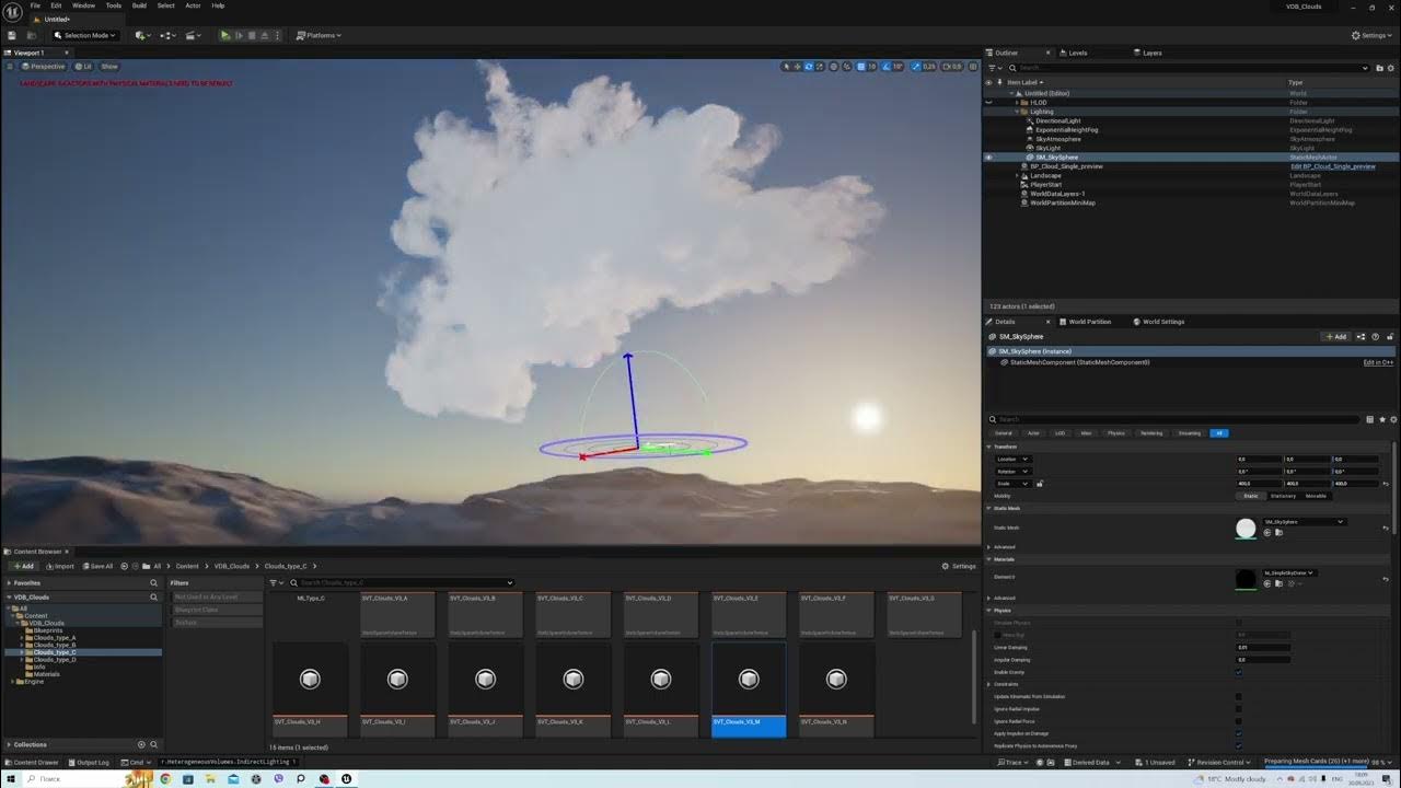 VDB Static clouds Texture Unreal Engine 5.3 - YouTube