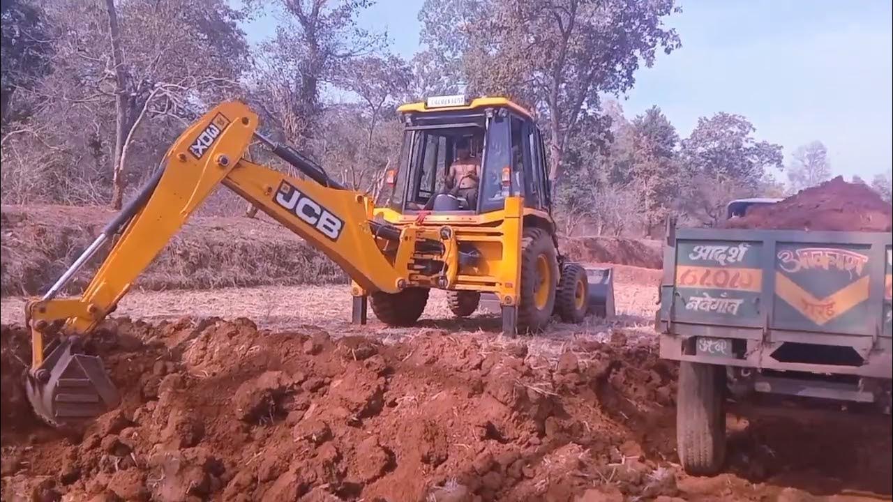 3DX JCB machine buom bucket mitti loading powertrac tractor 439 driver Vijay Chandrika pure ...