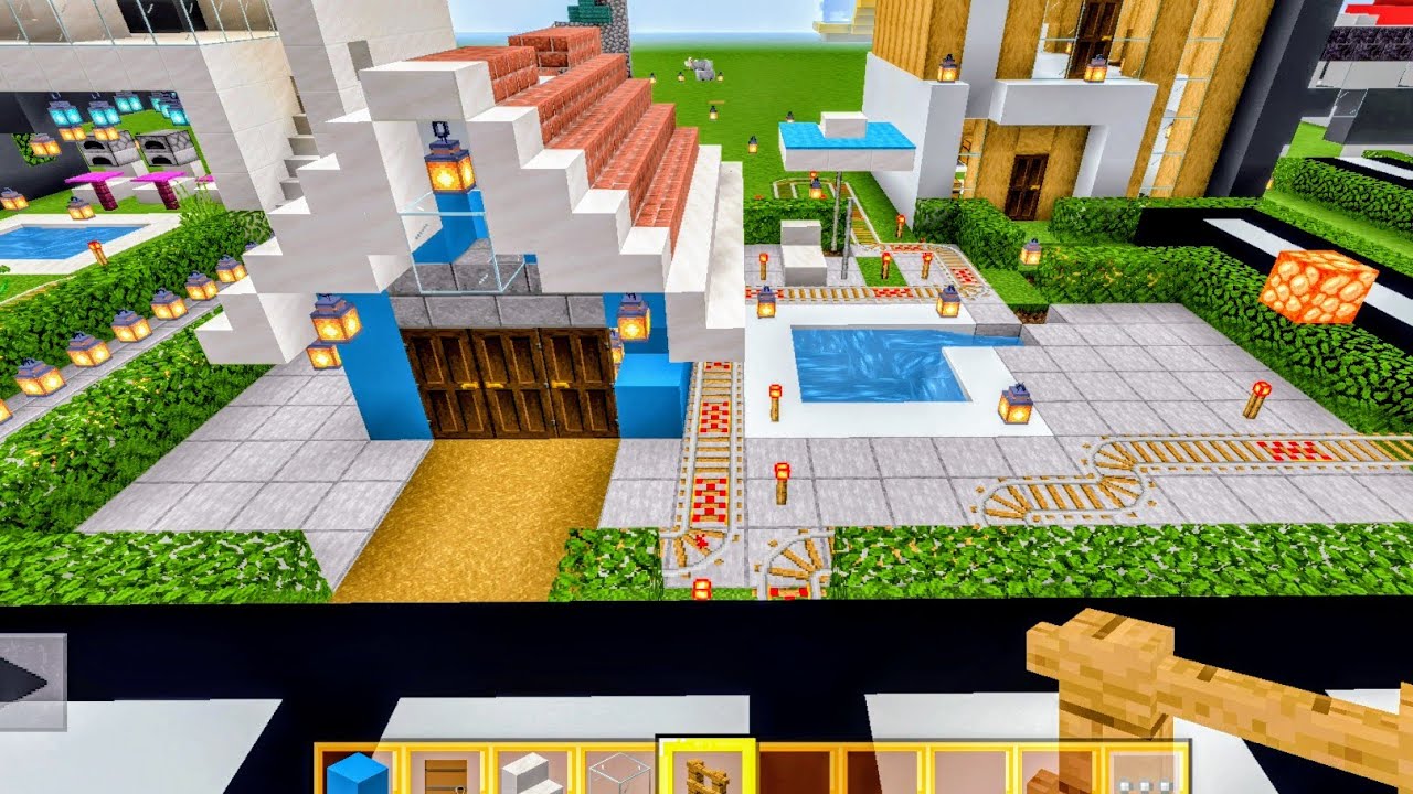HOW TO BUILD A BLUE MODERN HOUSE IN MINECRAFT TUTORIAL - YouTube