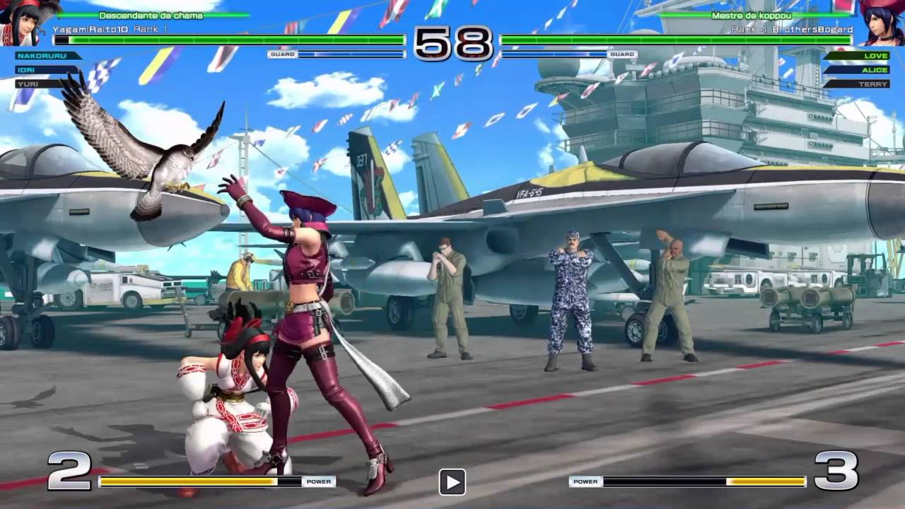 KOF XIV - Yuri/Nakoruru/Iori Vs Terry/Love Heart/Alice - YouTube