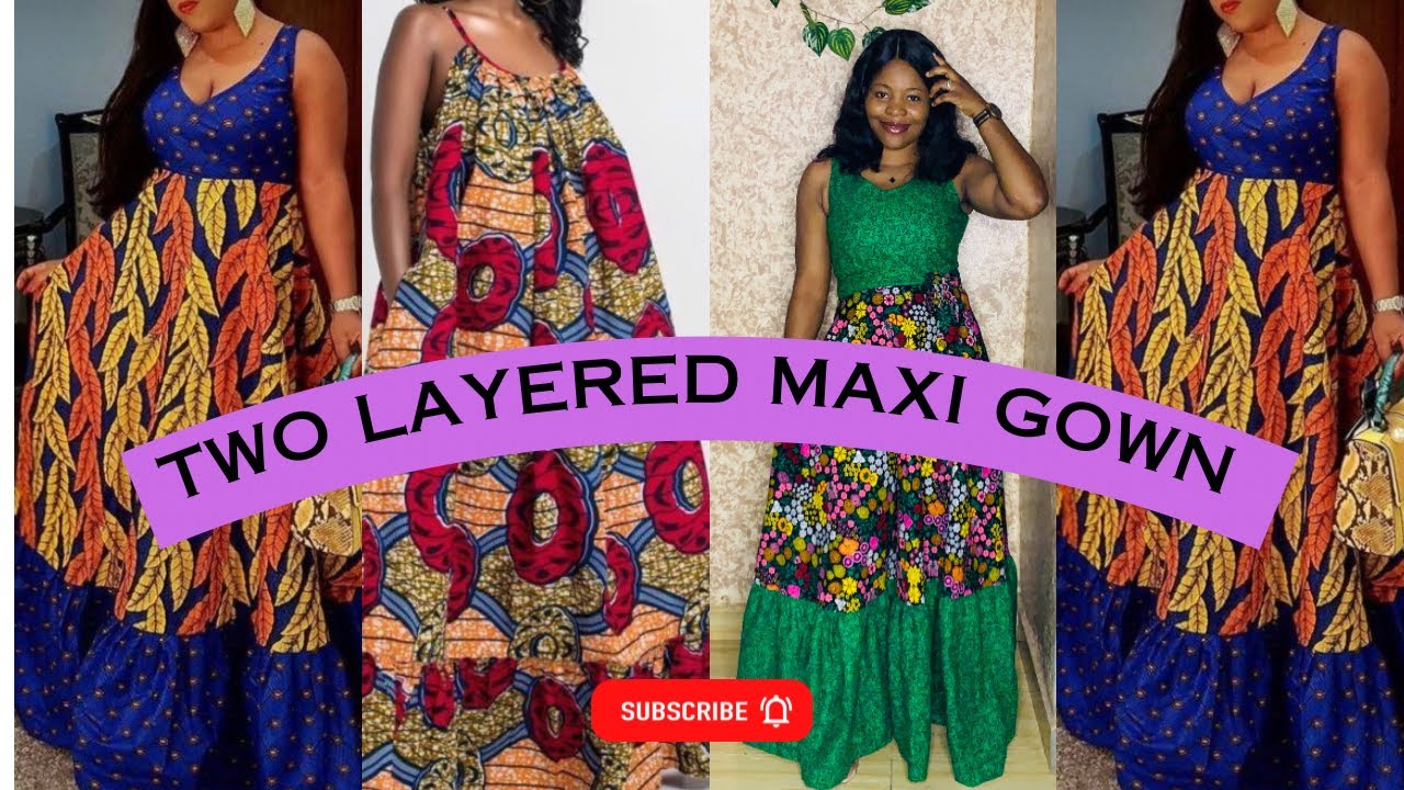 HOW TO CUT AND SEW A TRENDY TWO LAYERED MAXI GOWN/ Sleeveless Maxi Gown ...