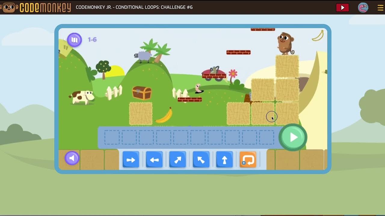 CodeMonkey Jr Conditional Loops 6 - YouTube