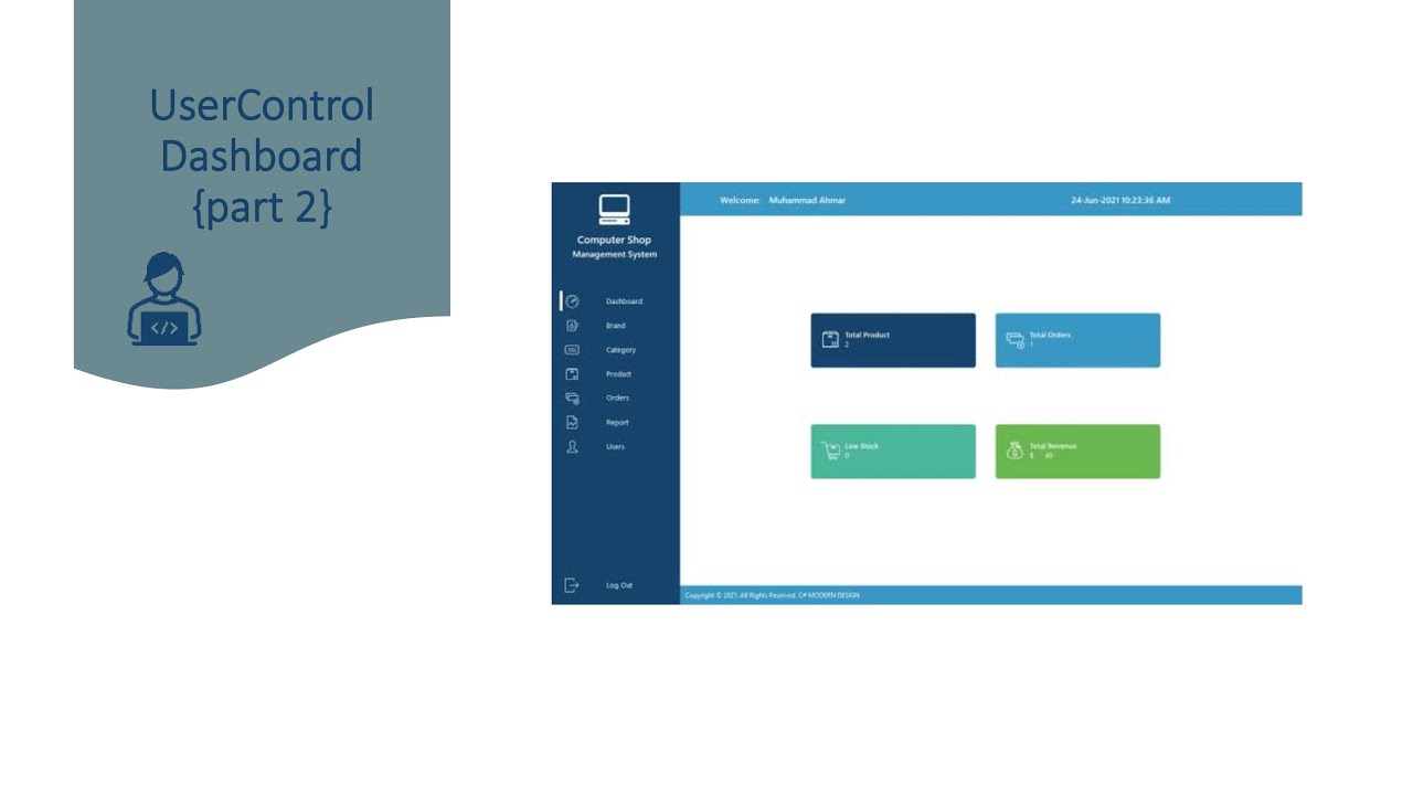 Computer Shop Management System | UserControl Dashboard {part 2} | C# ...