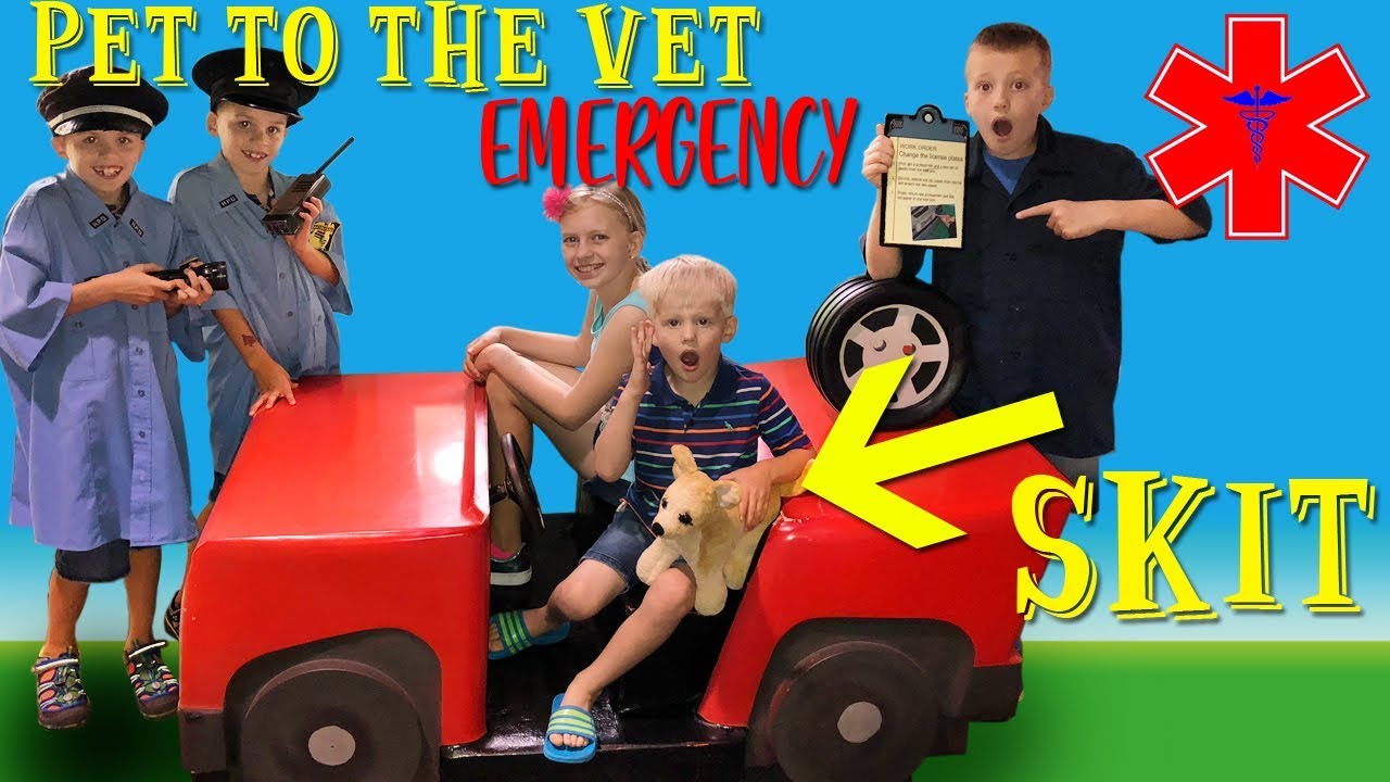 Trouble at the Vet! Family Fun Pack Playtime Skit - YouTube