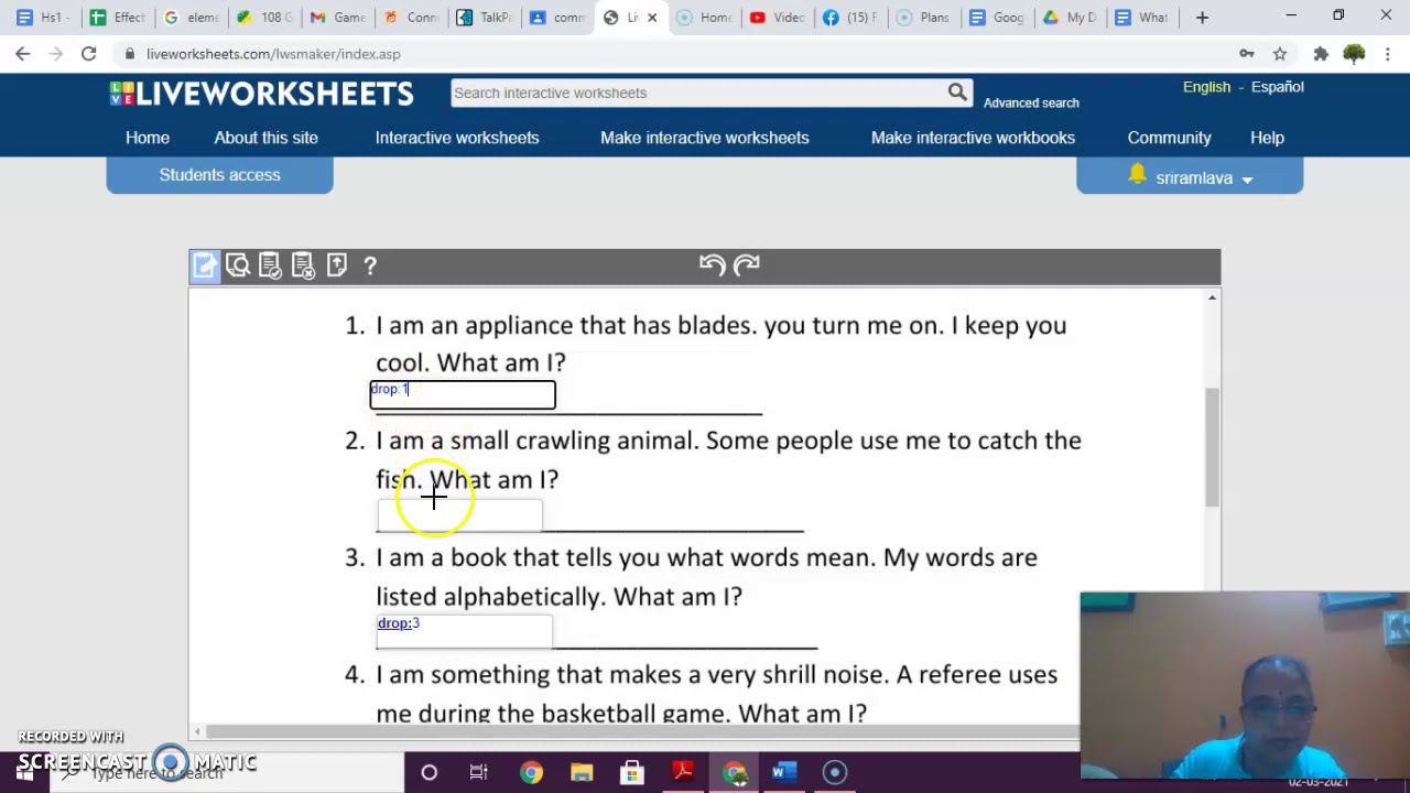 Interactive worksheet- drag and drop - YouTube