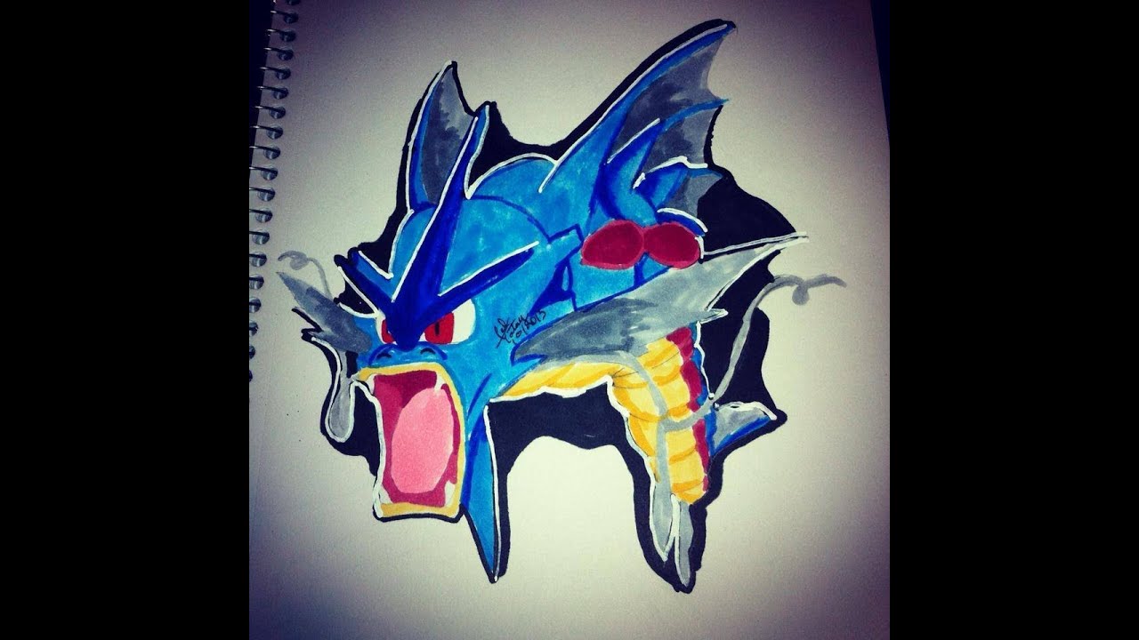 Copic Marker Speed Color Pokémon X and Y Mega Gyarados with Commentary ...