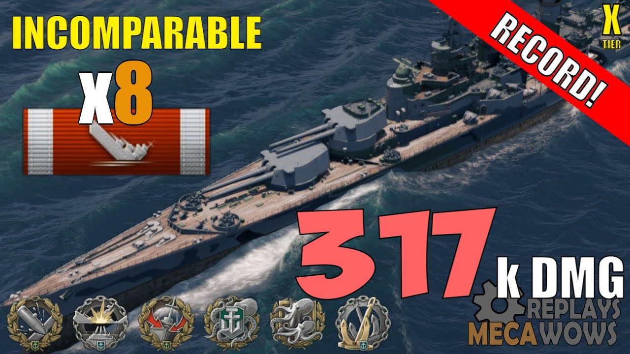 Battleship Incomparable 8 Kills & 317k Damage | World of Warships ...