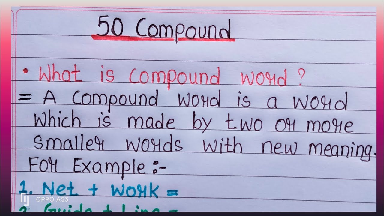 Compound words meaning with examples//50 compound words in english ...