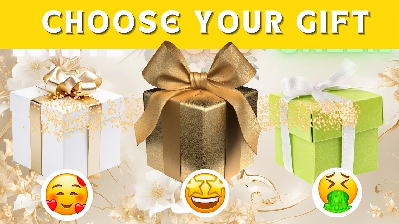Choose your gift 🎁💝🤮|| 3 gift box challenge White, Gold & Green - YouTube