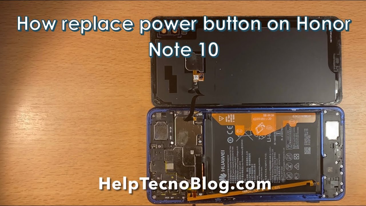 How replace power button on Honor Note 10 - YouTube