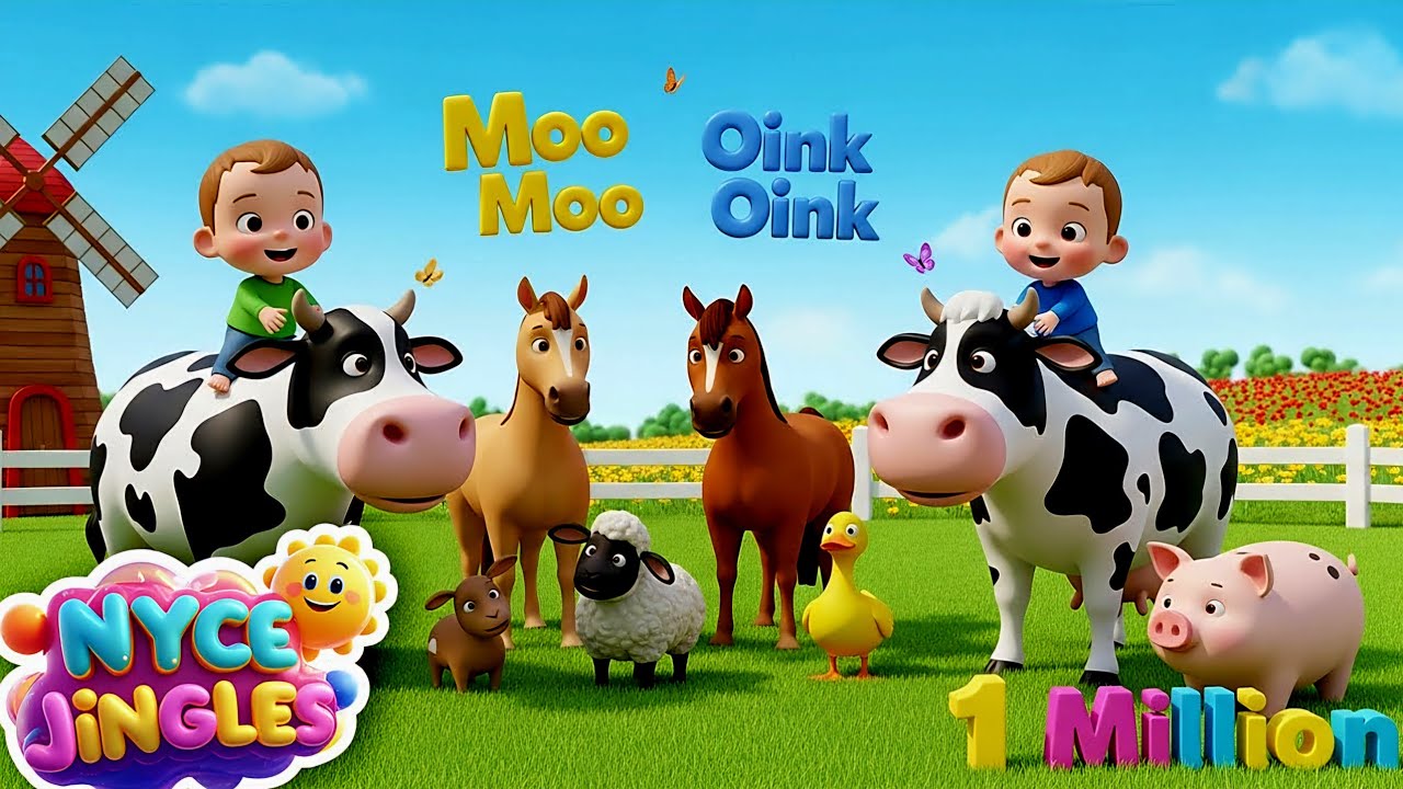 Moo Moo 🐄 Oink Oink ! 🐷 10 Min Loop - #animalabc Sound Song - Nursery ...