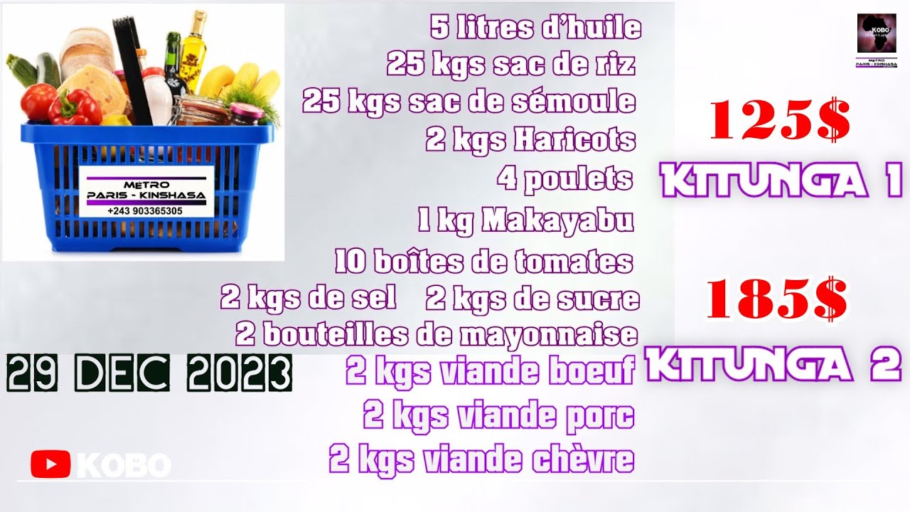 KITUNGA YA BILOKO 125$ ET 185$ PONA BA FETES DATE 29 DEC Futa na poto ...