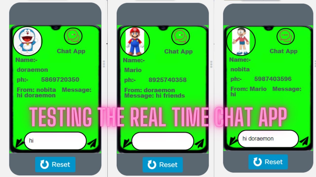 Testing the real time chat app | 100% live. - YouTube