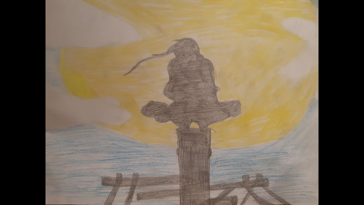 How to draw Itachi Uchiha Moon shadow - YouTube