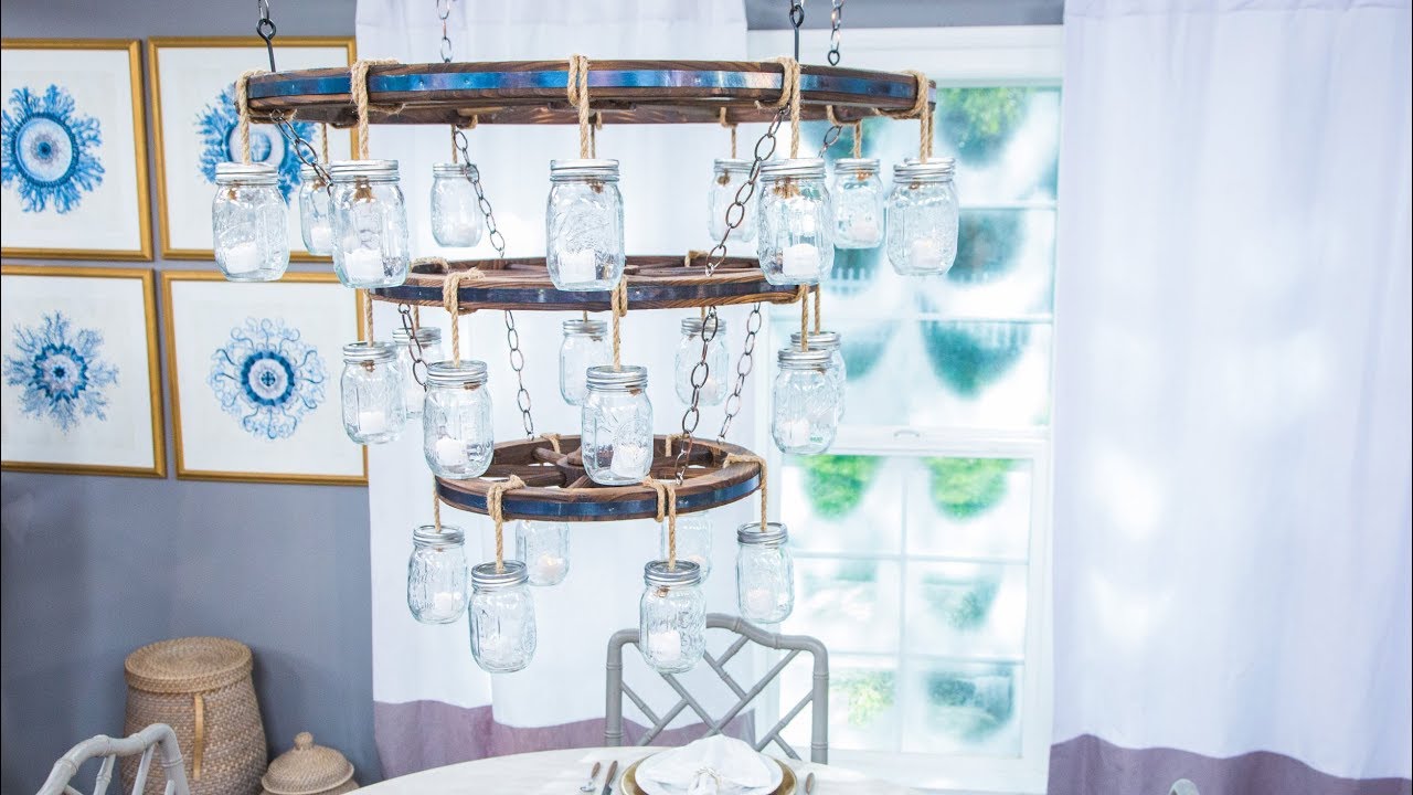 DIY Wagon Wheel Chandelier - Home & Family - YouTube