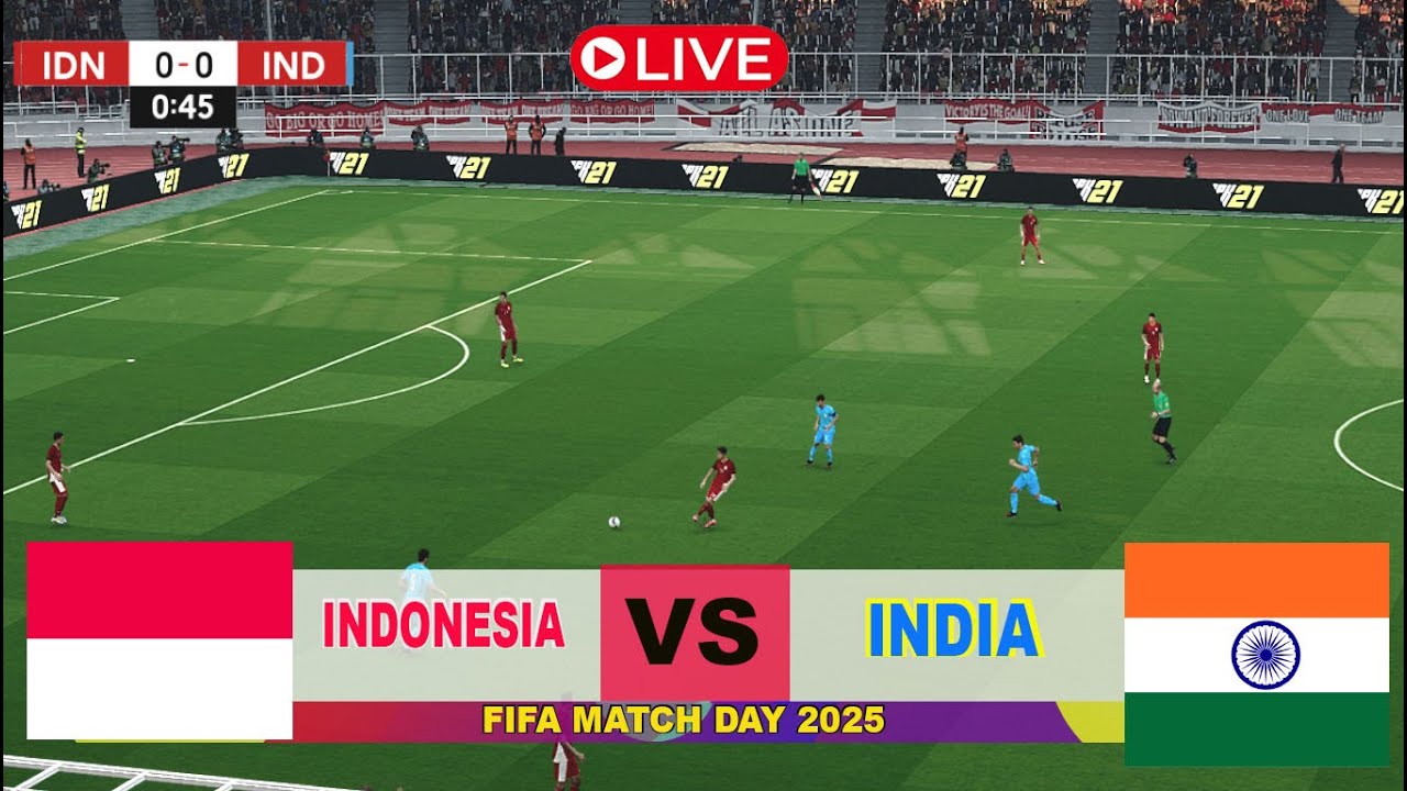 LIVE 🔴INDONESIA vs INDIA International Friendly Match 2025 SIMULASI ...