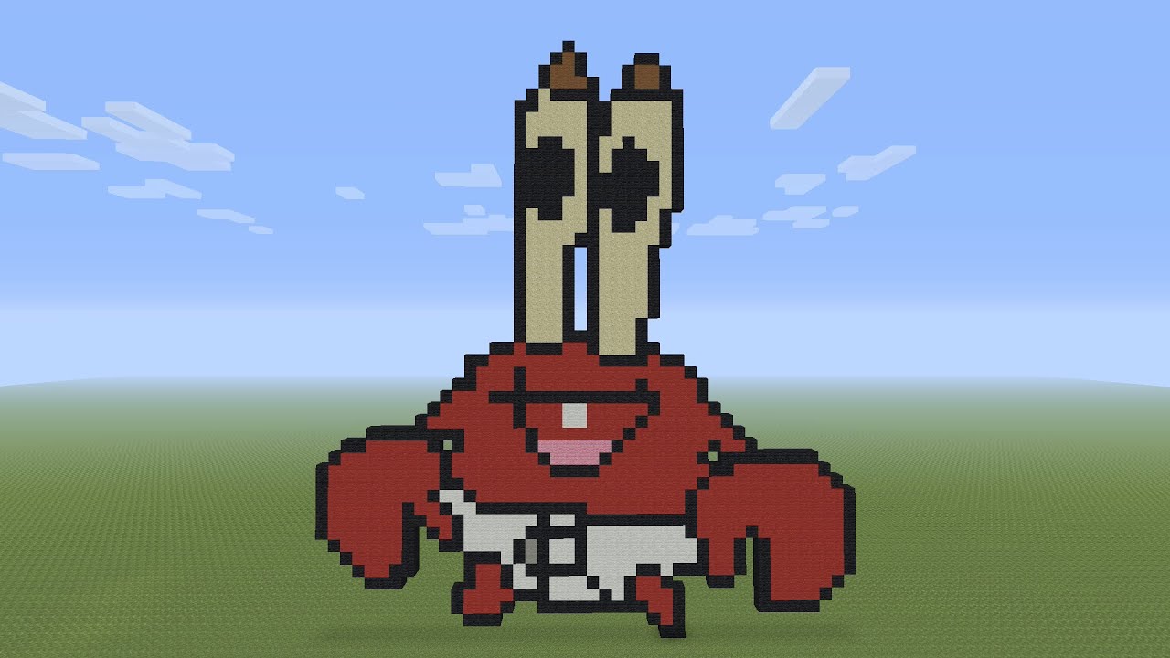 Minecraft Pixel Art - Baby Mr Krabs - YouTube