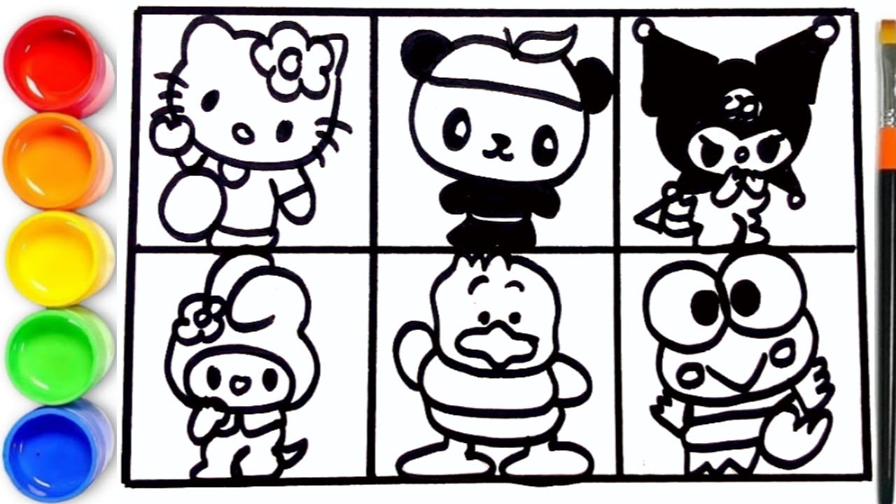 Drawing Sanrio Characters | Drawing For Kids | Draw Hello Kitty Friends ...