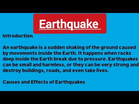 Essay on Earthquake || Essay Writing || Earthquake - YouTube