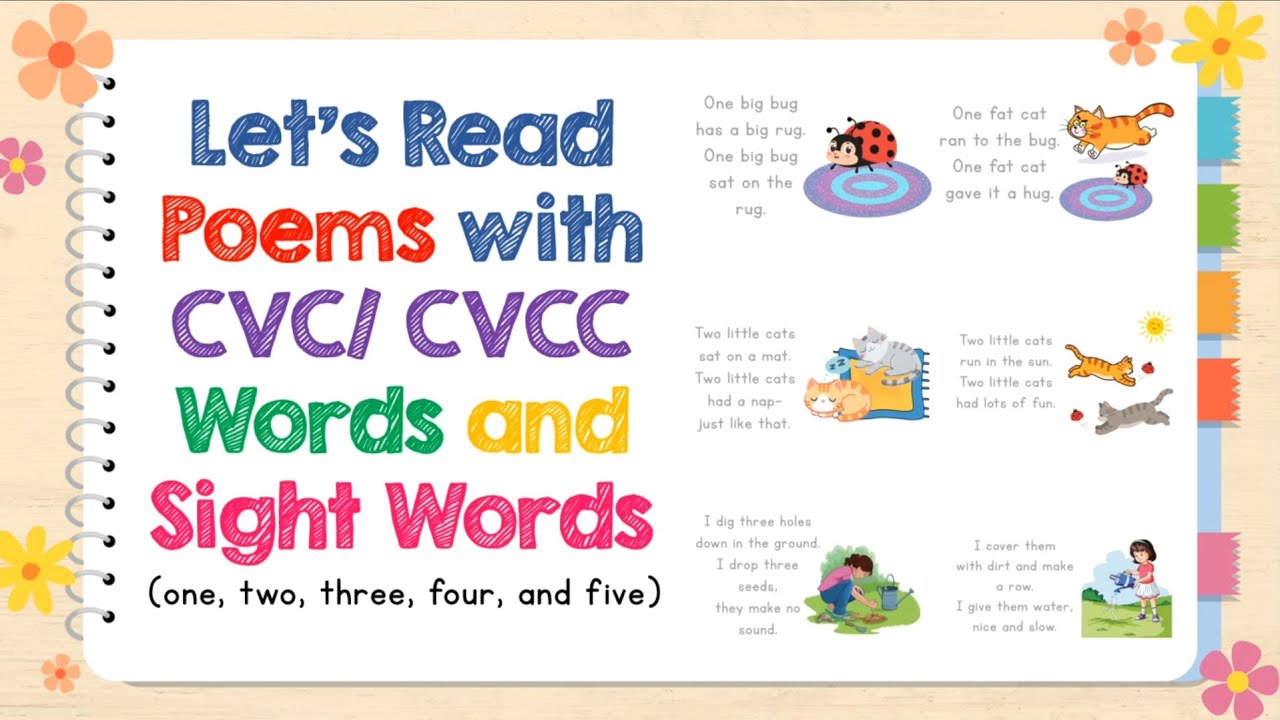 Reading Practice for Kids | Poems for Kids | Number Words 1 to 5 ...