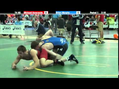 Men`s Freestyle 74 KG Michael Amorando vs. Brian Murphy - YouTube