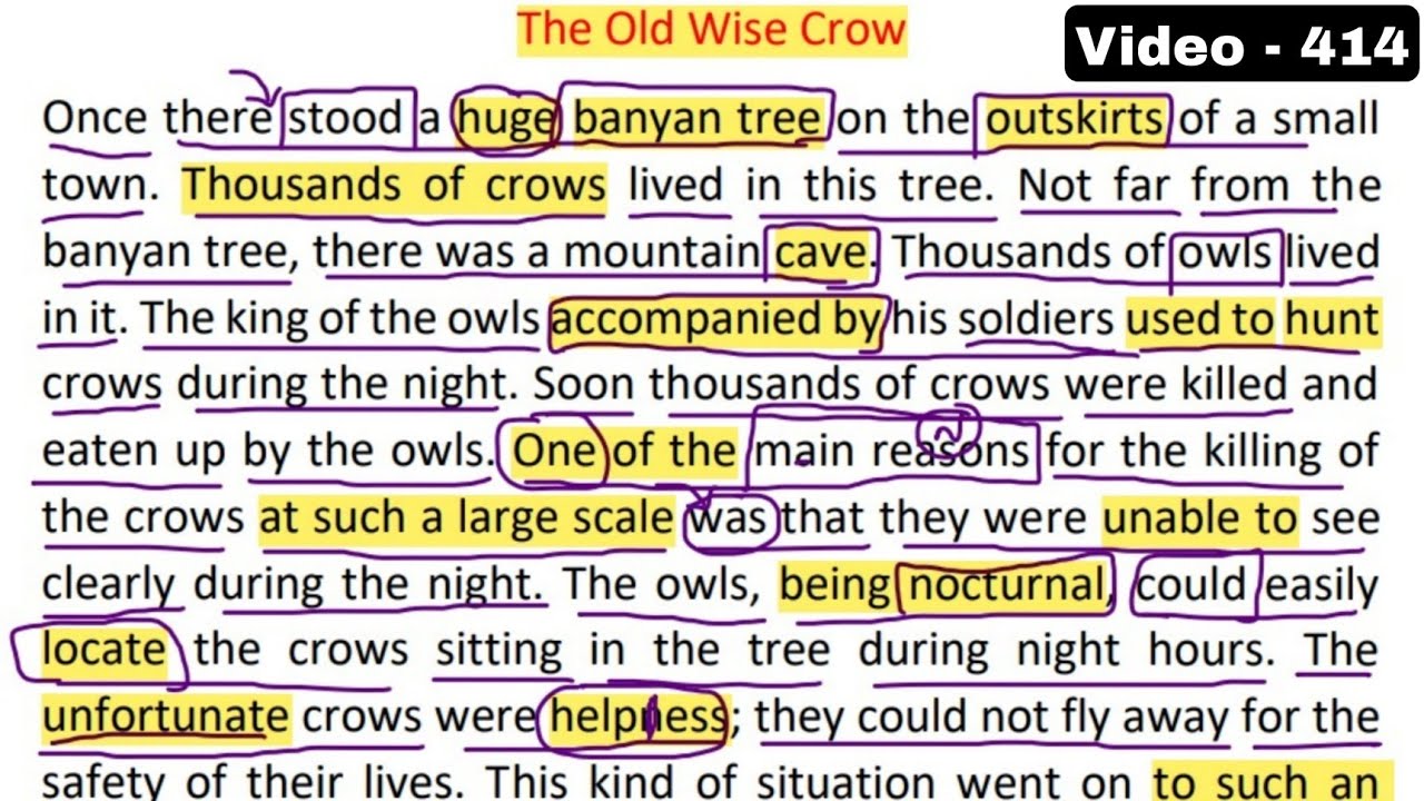 Learn English Through Story - The Old Wise Crow and Owl - English ...