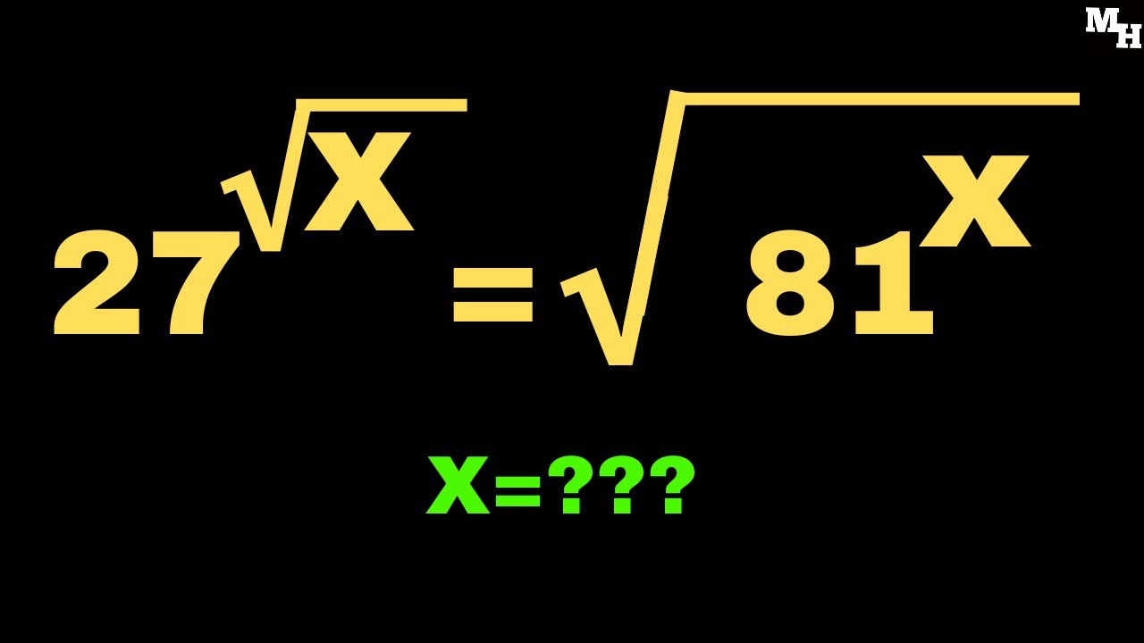 A Nice Exponential Equation Maths Olympiad | Square Roots Problems ...