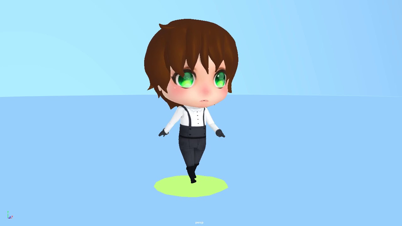 Kazuki Chibi 3D walk cycle animation - YouTube