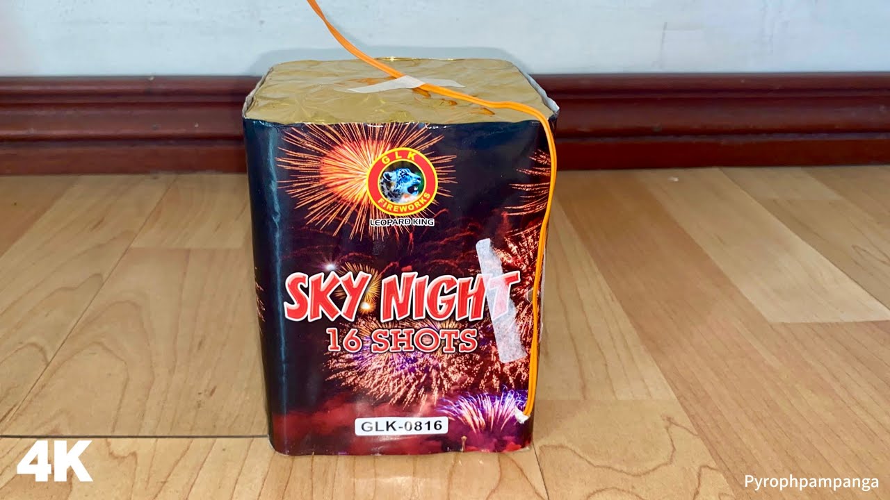 4K Video Slowmotion Sky Night 16 Shots by GLK Fireworks Small Caliber ...