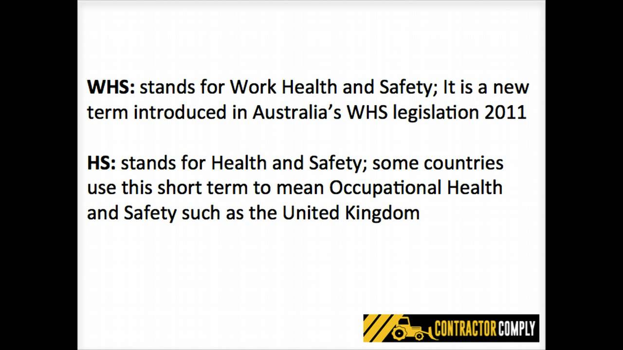 is it OHS, WHS or OSH? Are they the same thing? - YouTube