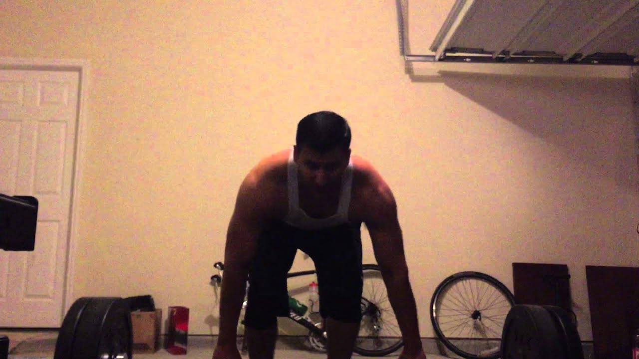 185 lb 3 rep max power clean fail - YouTube