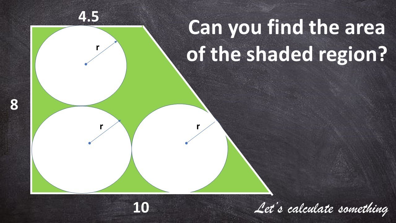 Geometry Problem - can you find the area of the shaded region? - YouTube
