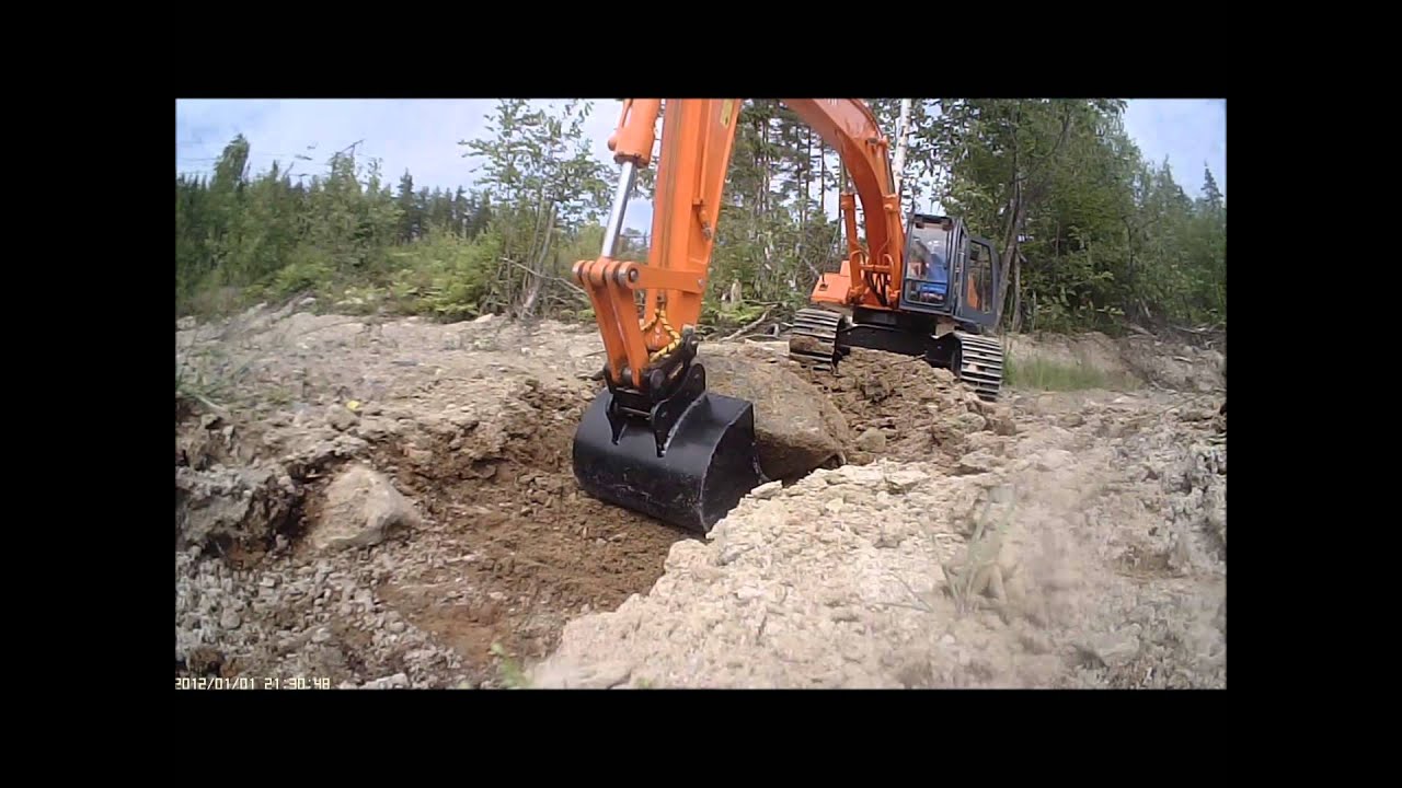 Rc Hitachi Zaxis 470 - Different Buckets - YouTube