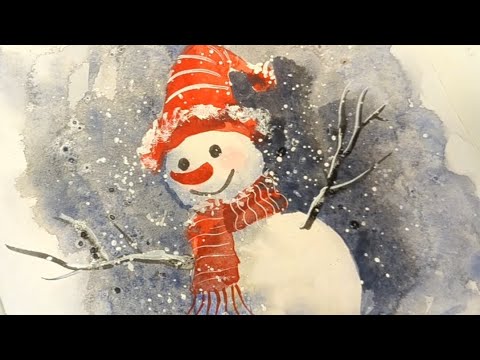 How to Paint a Watercolour Snowman with Ease | Watercolor snowman ...