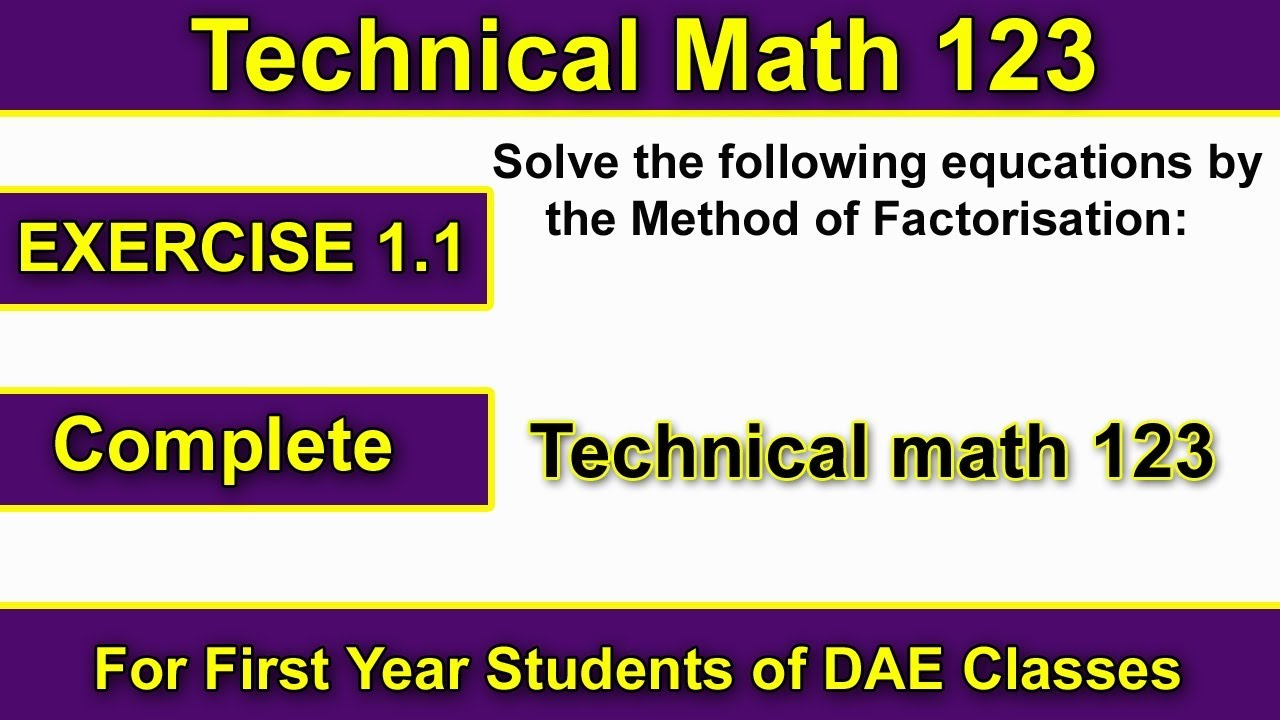 Complete Exercise 1.1 Technical math 123 | Technical math 123 | DAE ...