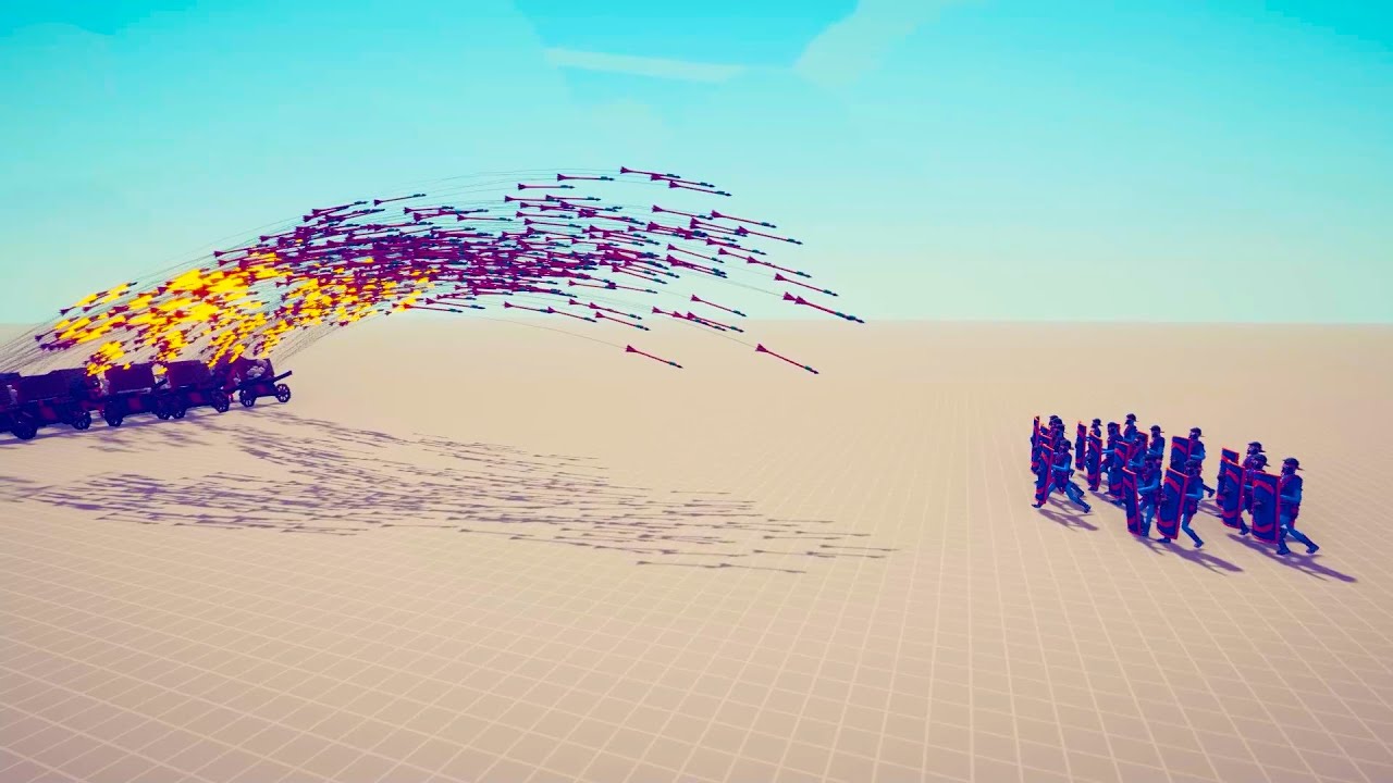 12x Hwacha (Arrow weapon) vs Powerful groups experiment | Totally ...