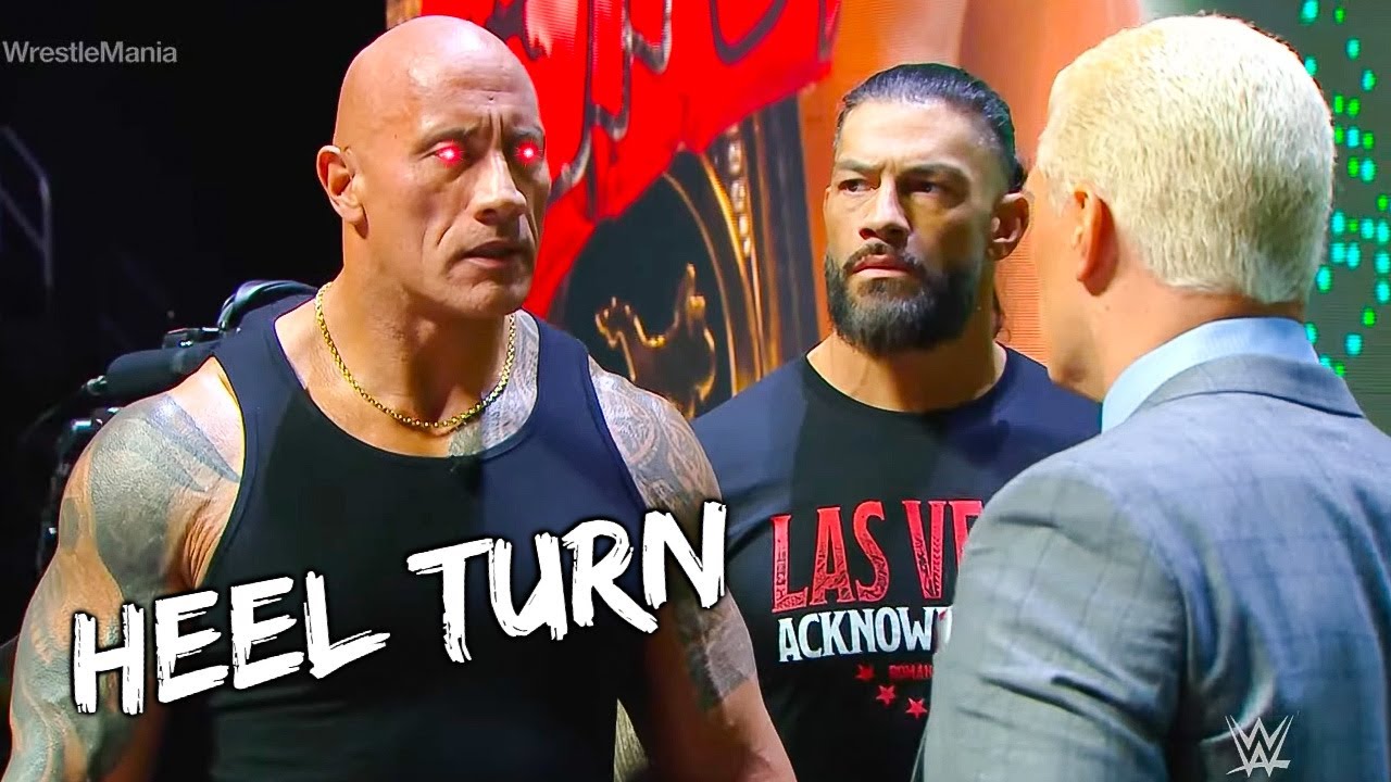 The Rock Heel Turn & Joins Roman Reigns | Cody Rhodes Vs Rock - YouTube