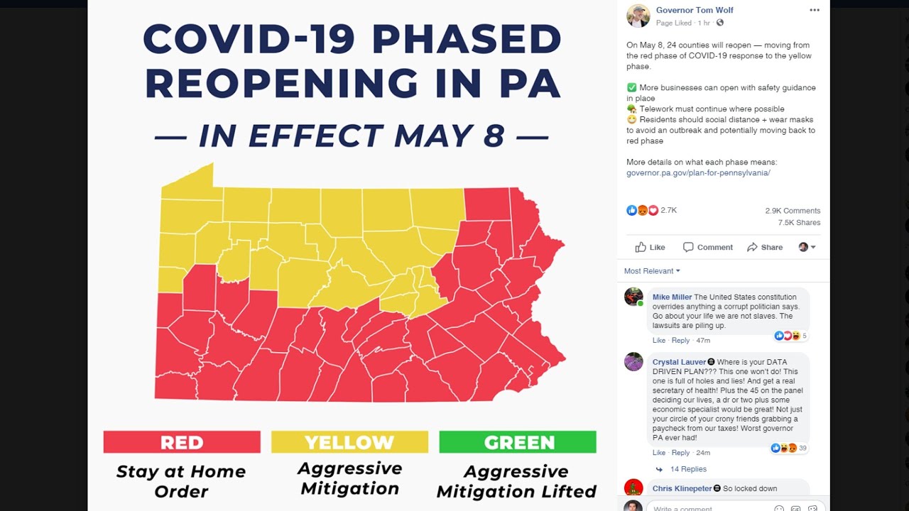 May 8 Stay At Home Order for Pennsylvania - Phased ReOpening in Pa ...