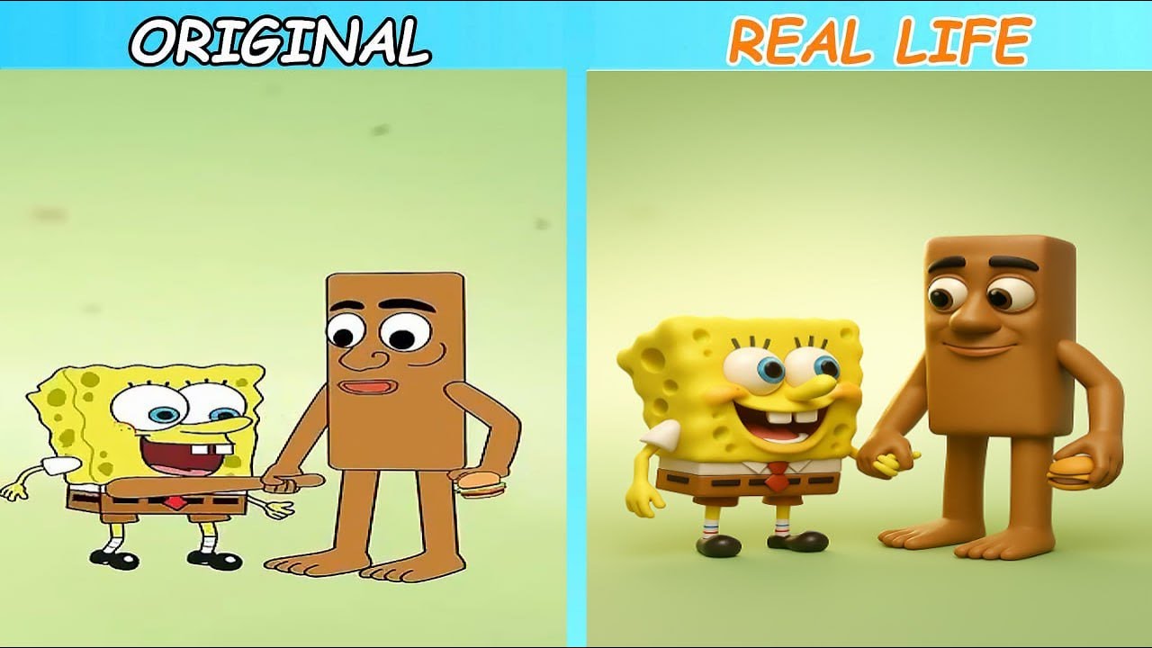 SpongeBob Childhood | SpongeBob Original vs Real life | SpongeBob ...