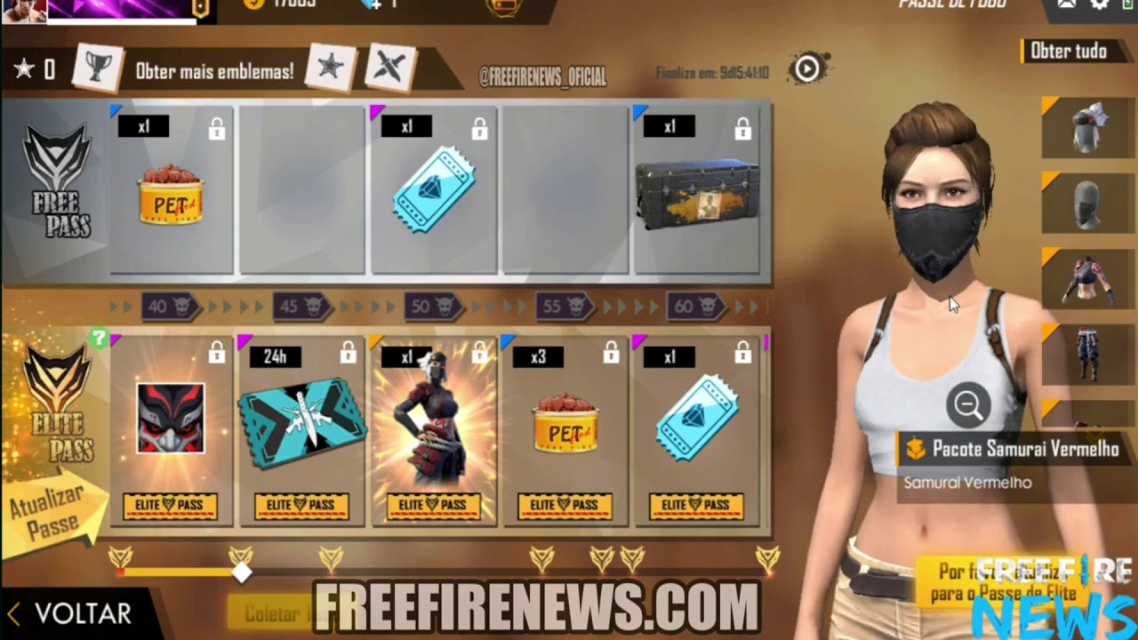FILTRADO!! NUEVO PASE ELITE COMPLETO (DEMONIOS SAMURAIS) FREE FIRE ...