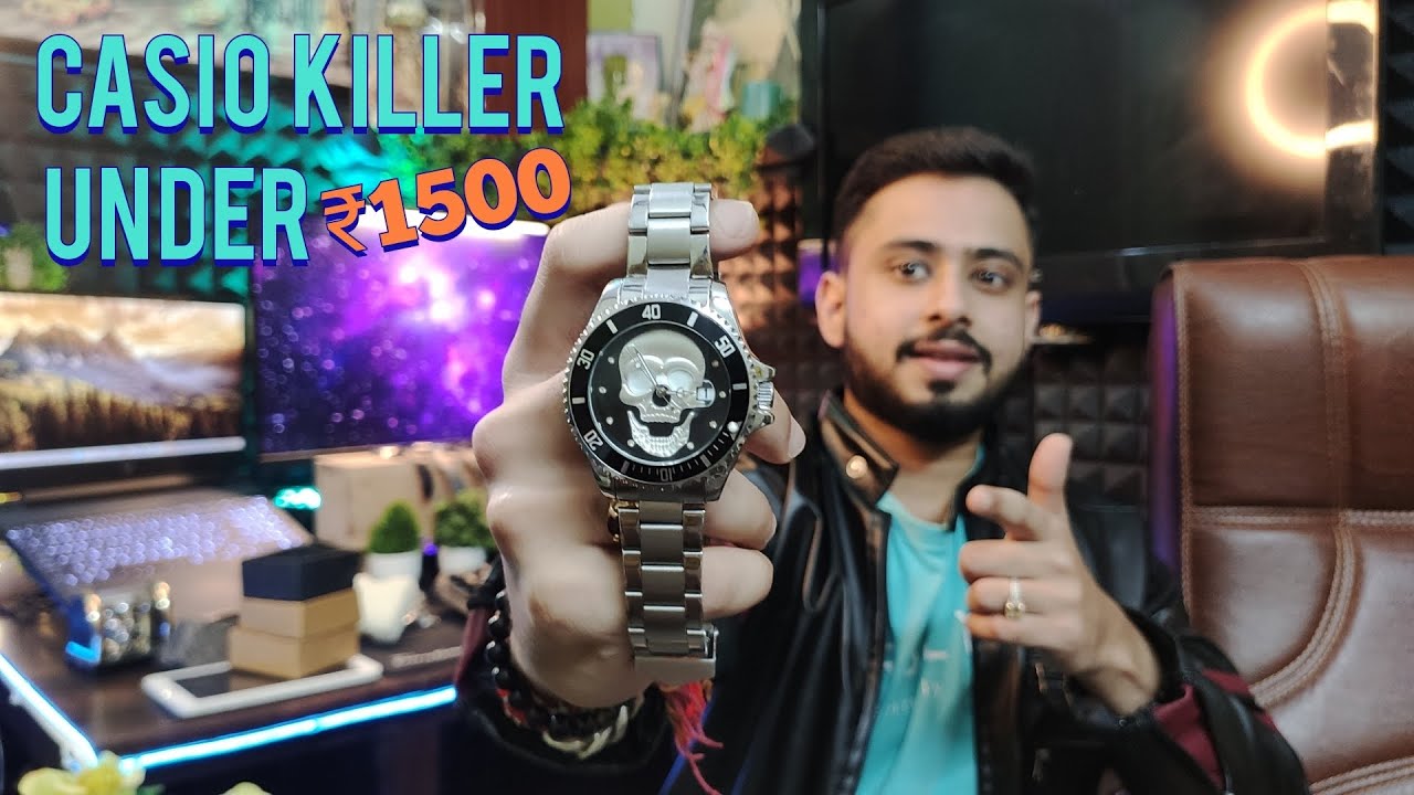Casio Killer Under ₹1500 || Skmei Stainless Steel Skull Watch - YouTube