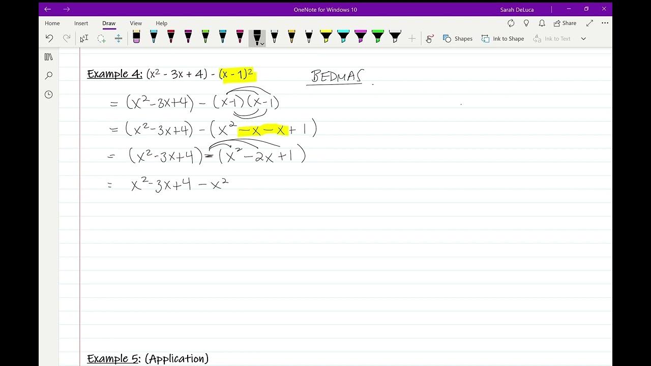 Simplifying Polynomial Expressions Example 4 - YouTube