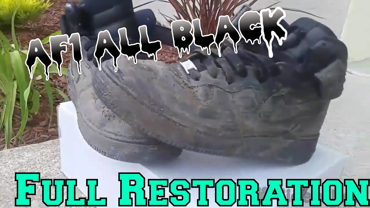 All Black Af1 Restoration - YouTube