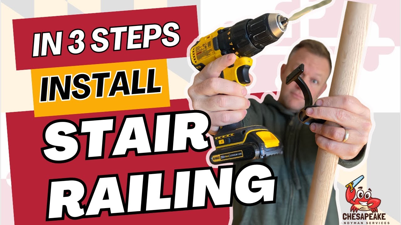How to install a stair rail in 3 steps. - YouTube