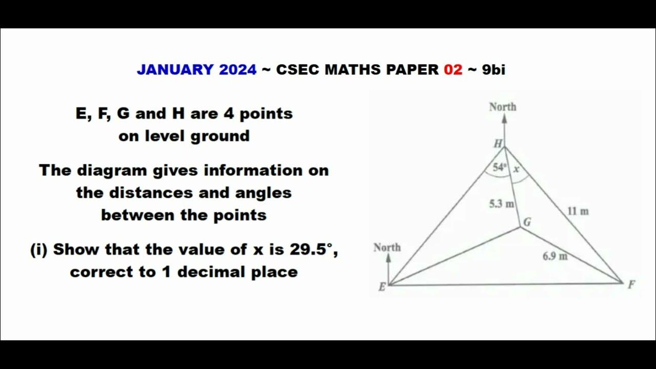 Paper2-CSEC-MATHS-574 ~ Trigonometry & The Law of Cosines ~ January ...