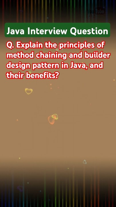 Java Interview Question | method chaining and builder design pattern in java | Java Ease | #java ...