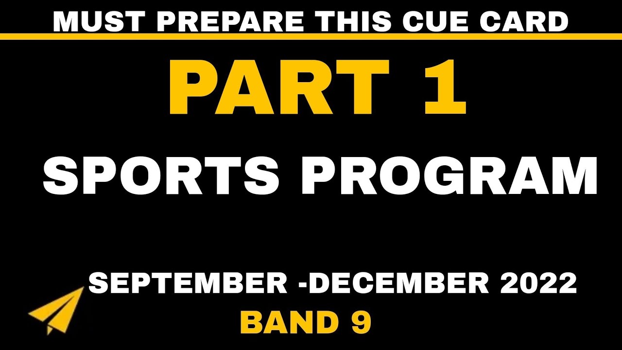Sports Program Part 1 New Topic (September to December 2022) - YouTube